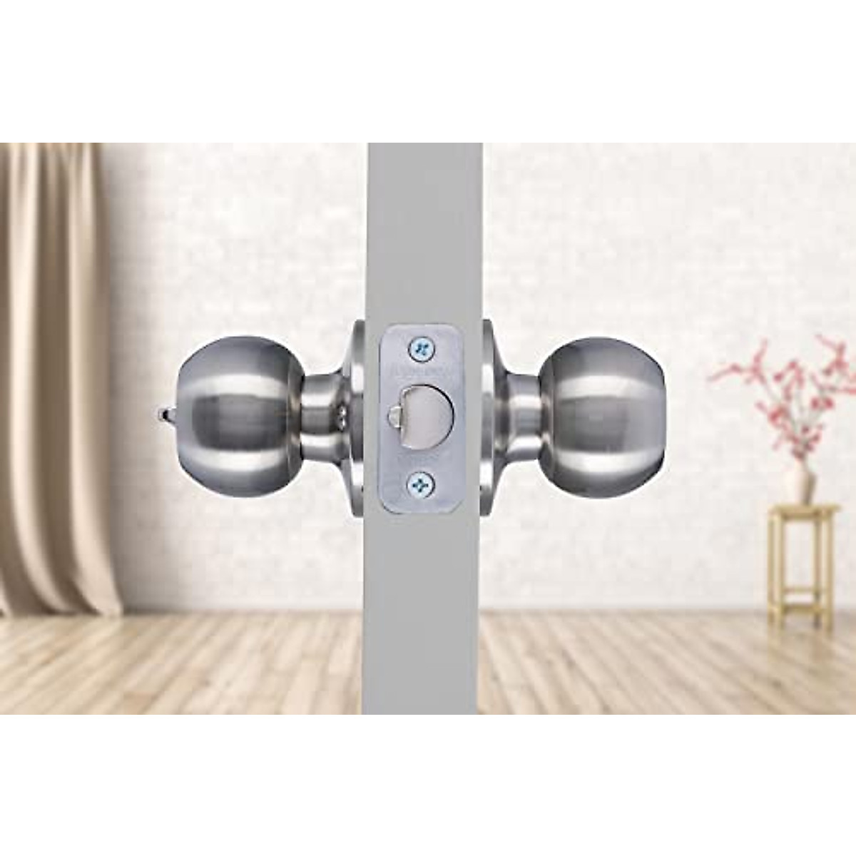 BRINKS – Transitional Keyed Entry Ball Door Knob, Satin Nickel - Designed for Traditional and Transitional Homes and Blends Seamlessly with Interior Décor (E2415-119)