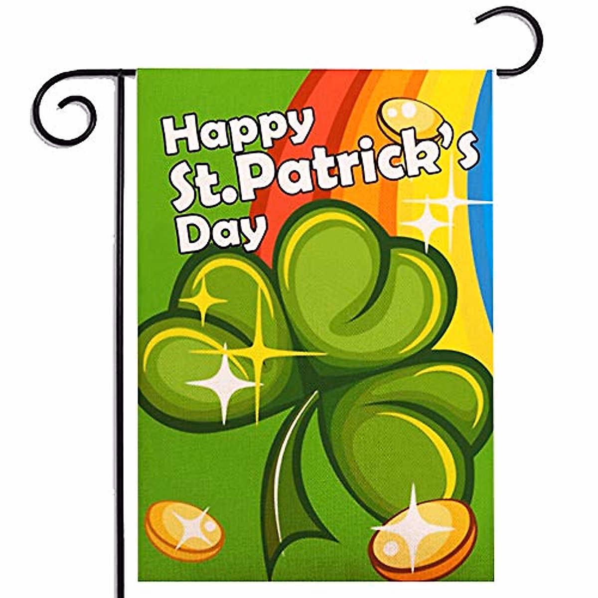 XIAXUE MLEN St. Patrick's Day Clovers Garden Flag Shamrocks Banner Holiday 12"x18" St. Patrick's Day Decorations