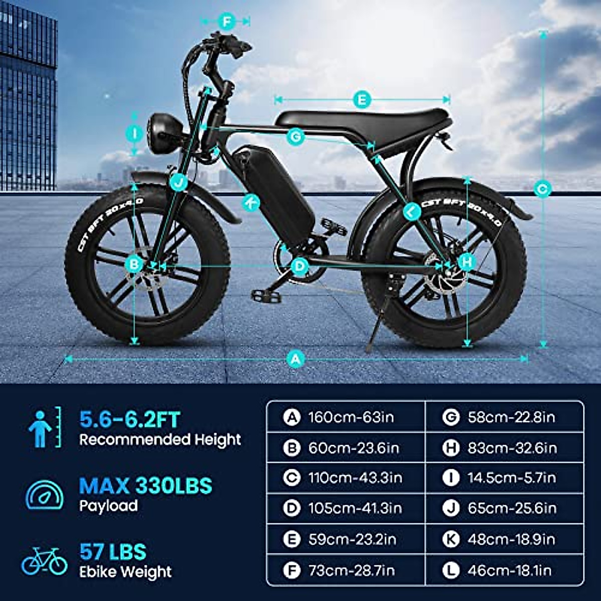 Electric Bike,750W Motor Electric Bike for Adults,20"×4" Fat Tire Mountain Ebike,48v 15AH Removable Battery,28MPH & 38Miles Long Range,E Bikes for Adults Shimano 7 Speed for Outdoor Cycling (Black)