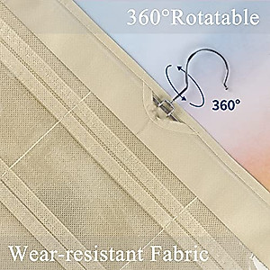 WIFTREY 2 Pack Hanging Jewelry Organizer with 80 Pockets,Double Sided Closet Earring Storage for Necklace Bracelet with Hanger,Beige