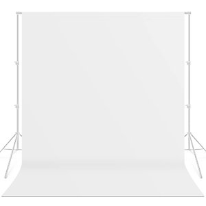 LimoStudio 10' x 20' (W x H) Pure White Backdrop Background Screen, Higher Density A+ Premium Grade 150 GSM Synthetic Material Fabric, Solid Seamless Muslin for Professional Photo Studio, AGG3251