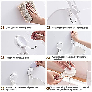 LEVERLOC Corner Shower Caddy Suction Cup NO-Drilling Shower Caddy & Soap Holder & Toothbrush Holder Heavy Duty Max Hold 22lbs Caddy Organizer Waterproof & Oilproof Shower Corner Rack