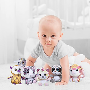 Nleio 7inch Cute Stuffed Animals Plush Toys Set, 6 Pcs Small Stuffed Animal Bulk Unicorn/Narwhal/Bunny/Owl/Sloth/Cat Plush Animal, Super Soft & Durable Stuffed Toys for Kids Girls Boys