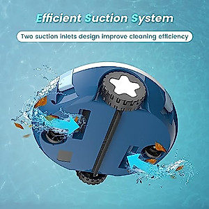 𝟮𝟬𝟮𝟯 𝙐𝙥𝙜𝙧𝙖𝙙𝙚 TASVAC Cordless Robotic Pool Cleaner, Automatic Vacuum, 90 Mins Runtime, Powerful, Self-Parking, Lightweight, Ideal for Flat Above/In-Ground up to 1100 Sq.Ft, Off-White (Y10)