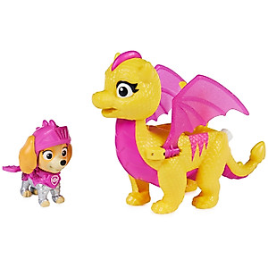 Spin Master 6063594 PAW Patrol Rescue Knights Skye and Dragon Scorch Action Figures, Set of 2