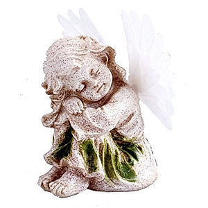 Bo-Toys Solar Powered Angel with Solar Fiber Optic Wings LED Garden Light Decor