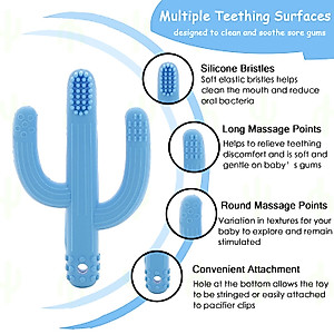 XGYLVFEI Baby Teething Toys Toothbrush | Self-Soothing Pain Relief Soft Silicone Teether Training Toothbrush for Babies, Toddlers, Infants, Boy and Girl | Natural Organic BPA Free | 6+ Months