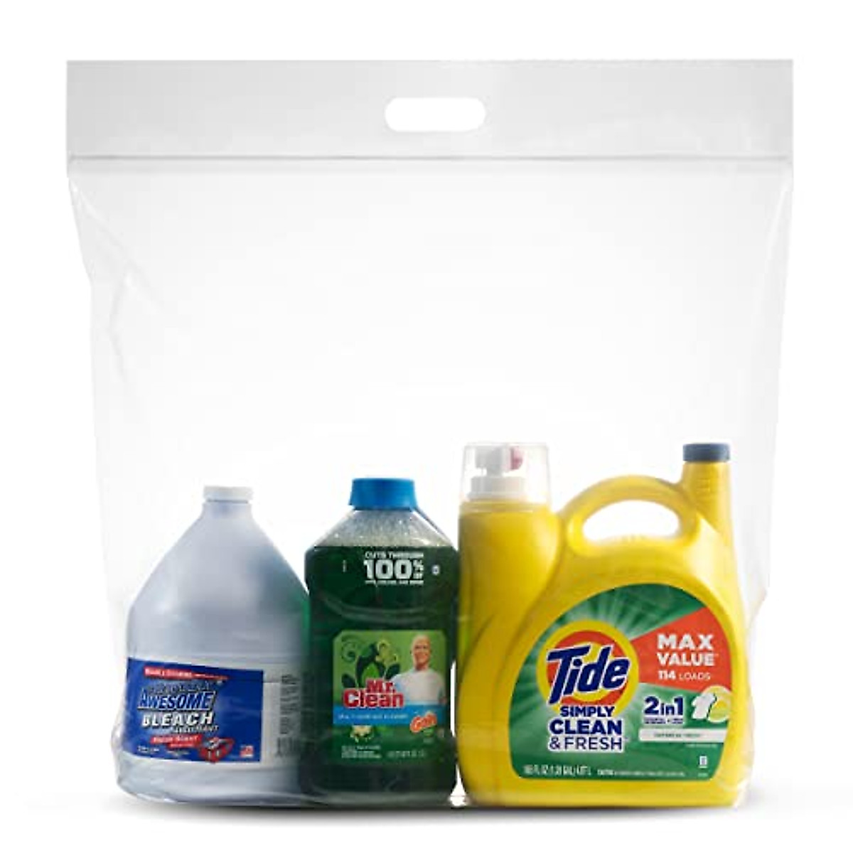 [ 10 COUNT ] Jumbo Zipper Top Storage Bags With Carry Handles - X-Large 8 Gallon Jumbo Size Clear Heavy Duty Super Thick 4 Mil. Plastic - For Moving, Traveling, Storage, Organization & Clothing