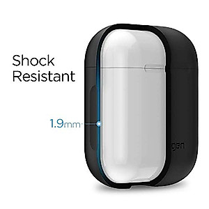 Spigen Silicone Fit Designed for Apple Airpods Case Cover for Airpods 1 & 2 [Front LED not Visible] - Black