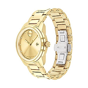 Movado Men's Bold Verso Swiss Quartz Watch with Stainless Steel Bracelet, Yellow Gold (Model: 3600861)
