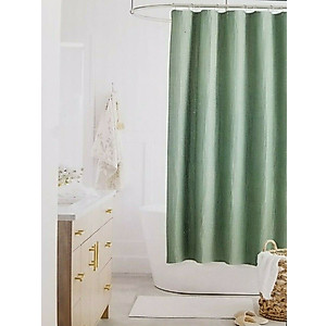 Threshold Waffle Weave Fabric Shower Curtain 72" x 72"- Green