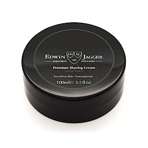Edwin Jagger 99.9% Natural Premium Shaving Cream, 100ml Tub - Aloe Vera, 3.4-Ounce
