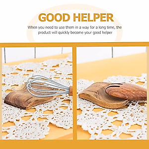 2 Pack Wooden Spoon Rests for Kitchen Counter-Natural Acacia Wood Spoon Holders for Kitchen Counter Protection-Cooking Utensil Rests for Spoon, Ladle, Spatula, Tong-Coffee,Tea Spoon Gadgets Holder