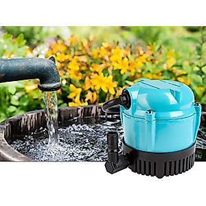 Little Giant 500203, 1-A 115 Volt, 1/200 HP, 170 GPH Small Submersible Permanently Oiled Pump for Fountain, Water Displays and Air Conditioners, 6-Foot Cord, Blue,