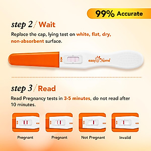 Easy@Home 3 Pregnancy Test Sticks - hCG Midstream Tests, Powered by Premom Ovulation Predictor iOS and Android App, Over 99% Accurate, High Sensitivity Result, 6 Days Before Missed Period