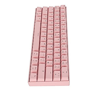 Kafuty-1 Mechanical Gaming Keyboard 60%, 61 Keys RGB Backlit Mini Ergonomic Wireless/Wired Bluetooth Keyboard, for PS4 PC Mac Gamer, Typist, Travel (Green axis)