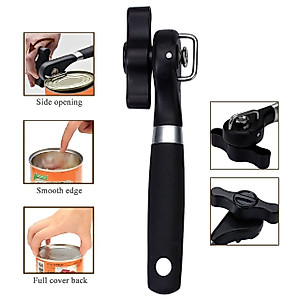 C-buy Safe Cut Can Opener Manual, Upgraded Ergonomic Anti Slip Grips Handle Design, Restaurant Side Cutting Safety Can Opener