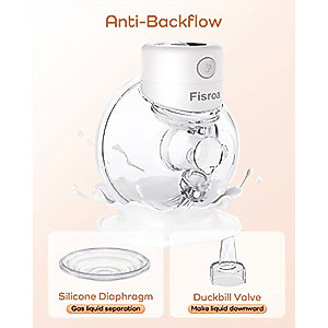 Fisroa Hands Free Breast Pump, Double Wearable Breast Pumps for Breastfeeding, Electric Portable Wireless Breast Extractor with 2 Modes & 9 Levels Low Noise, LCD Display and Memory Function