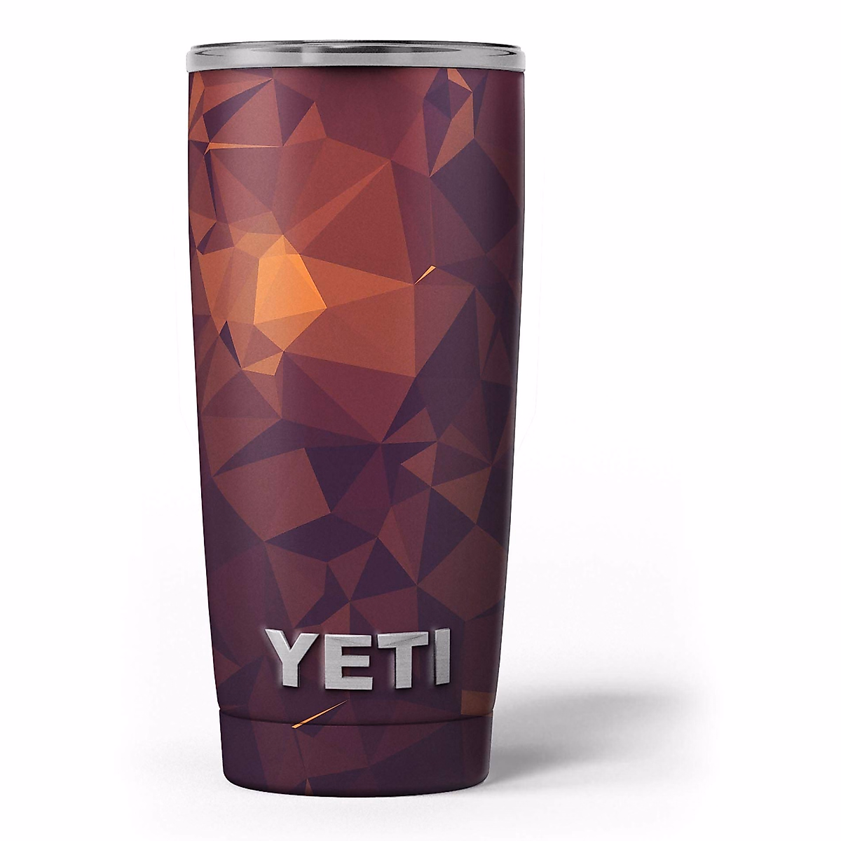 Design Skinz Dark Red Geometric V15 - Skin Decal Vinyl Wrap Kit Compatible with The Yeti Rambler Cooler Tumbler Cups