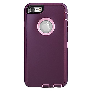AICase iPhone 6 Case, iPhone 6S Case [Heavy Duty] Built-in Screen Protector Tough 3 in 1 Rugged Shorkproof Cover for Apple iPhone 6/6S (Pink/Purple)