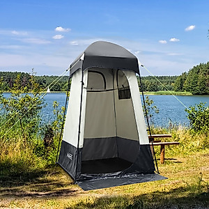 G4Free Large Camping Privacy Shelter Tent, Portable Outdoor Easy Set Up Shower Tent Dressing Changing Room with Carry Bag, Camp Toilet (Black)