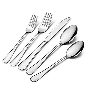 HaWare 20-Piece Silverware Set Service for 4, Stainless Steel Flatware Cutlery Set, Food-Grade Tableware Eating Utensil Set for Home Kitchen, Include Fork Knife Spoon, Mirror Polished, Dishwasher Safe