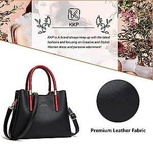 KKP Women's purses and handbags Single shoulder crossbody bag Fashion Tote Top Handle Satchel-Black