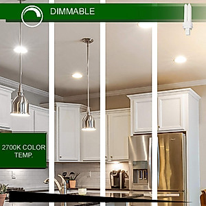 DYSMIO 13 Watt CFL Light Bulbs 2 Pin GX23-2 Base 2700K Soft White 13W High Output 800 Lumens Double Tube Compact Fluorescent Light Bulbs Plug-in 4 Pack