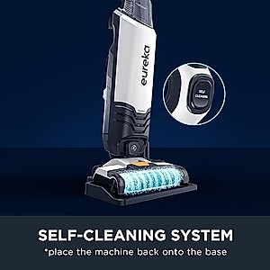 EUREKA All in One Wet Dry Vacuum Cleaner and Mop for Multi-Surface, Corded Lightweight Self-Cleaning System, for Hard Floors and Area Rugs, 2-in-1, Black and White