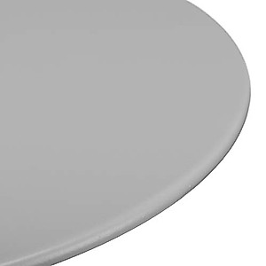 HollyHOME Round&Rectangle Metal End Side Table, Accent Anti-Rust Waterproof Simplistic Sofa Table, Modern Outdoor&Indoor Characteristic Coffee Table, (D)18.03"x(H)23.03"x(L)17.24"x(W)13.27", Grey