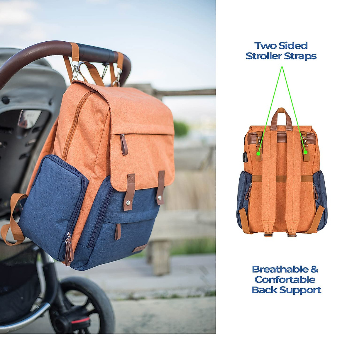 GISEMAI ‎Phoenix Diaper Bag Backpack & Cushioned Changing Pad