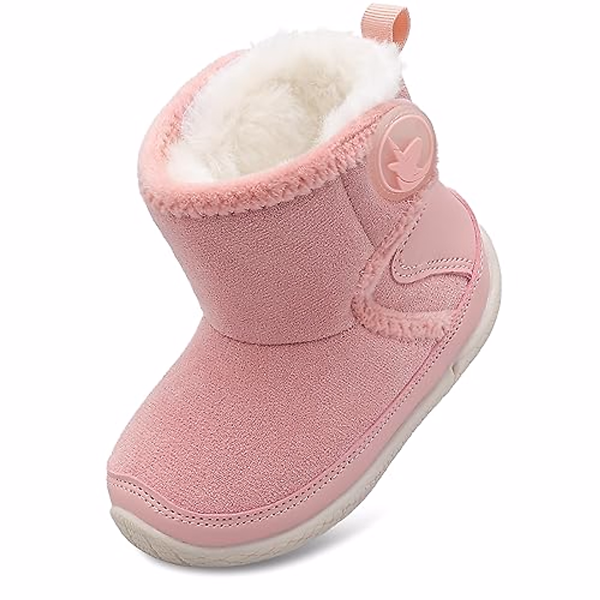 JIASUQI Toddler Winter Shoes Pink Boots for Toddler Girls Toddler Boot Slippers Pink Size 5.5-6
