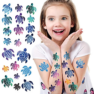 Turtle Temporary Tattoos,20 Sheets 172 Pieces Turtle Themed Tattoos Stickers Party Decoration Supplies favors Body Art for Kids Adults