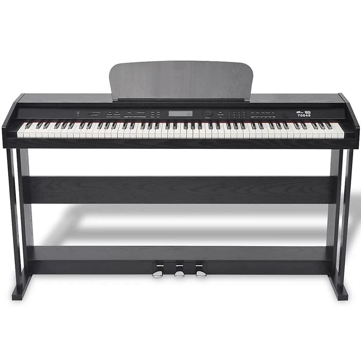 vidaXL 88-Key Digital Piano w/Pedals Black Melamine Board Keyboard Music