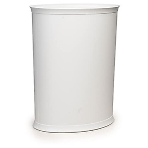 Made in USA 5-Gallon White Plastic Waste Basket (10.25” L X 12.5” H)