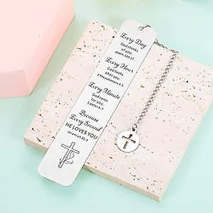 Religious Gifts for Women Men Inspirational Christian Bible Verse Bookmarks Birthday Easter Gifts for Him Her Faith Graduation Thanksgiving Catholic Jewelry Pastor Gifts Christmas Stocking Suffers