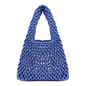 Naimo Straw Beach Bag Woven Rattan Shoulder Bag Fishing Net Handbag Cotton Rope Tote Summer Crochet Hobo Bag