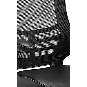 Modway Attainment Vinyl Drafting Chair - Drafting Stool With Flip-Up Arm in Black