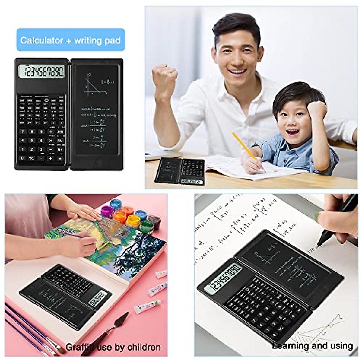 Scientific Calculators，Lvesunny Multifunctional Scientific Calculator with Notepad, 10-Digit Large Screen, Perfect School Supplies for Students, Ideal for Basic Math Learning(Black)