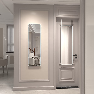 Giftgarden 14”x47” White Full Length Mirror Aluminum Frame, 47” Long Full-Mirror Tall Dressing Mirror, Wall Mounted or Hanging Over Door for Bedroom Bathroom Closet