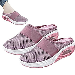 Kumprohu Orthopedic Shoes - Womens Breathable Shoes Sneakers | Orthopedic Walking Shoes with Air Cushion and Slip-On Sandals for Shopping, Working, Yoga Walking Pink