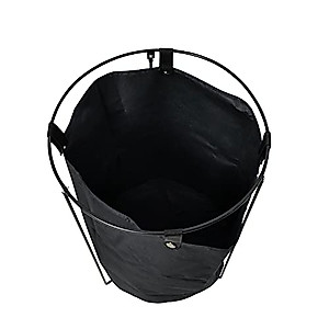 Household Essentials Metal Wire Frame Laundry Hamper with Removable Canvas Bag, Black