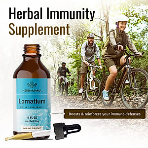 HERBAMAMA Lomatium Tincture - Organic Lomatium Root Drops (4 Fl Oz (Pack of 1))