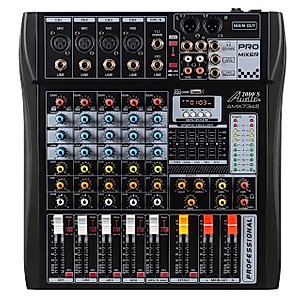 Audio2000'S AMX7342 Six-Channel Audio Mixer with USB Interface and Sound Effect