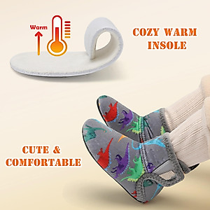BARERUN Unisex Kids Toddler Slippers Baby Slippers Baby Boy Slippers Kids Warm Boots Kid's Slides Girls Boys Comfort Non-Slip Thick Sole Slippers Grey Infant Size 6-12 Months