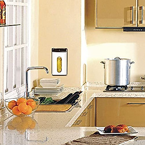 Wall Mount Grocery Plastic Bag Holder and Dispenser for Plastic Bags,LINAN Stainless Steel Bag Saver, Anti-Fingerprints, White