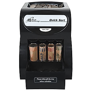 Royal Sovereign Electric Coin Sorter/Counter, Patented Anti-Jam Technology, 1 Row of Coin Counting (QS-2AN)