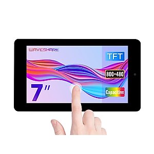 Waveshare 7inch Capacitive Touch Display Compatible with Raspberry Pi 4B/3B+/3A+/3B/2B/B+/A+/CM3/3+/4 with 5MP Front Camera 800×480 Resolution DSI Interface