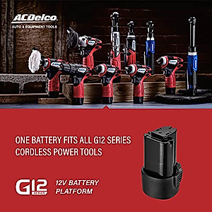 ACDelco ARW1207P G12 Series 12V Cordless Li-ion 1/4” 30 ft-lbs. Torque Ratchet Wrench Tool Kit , Red