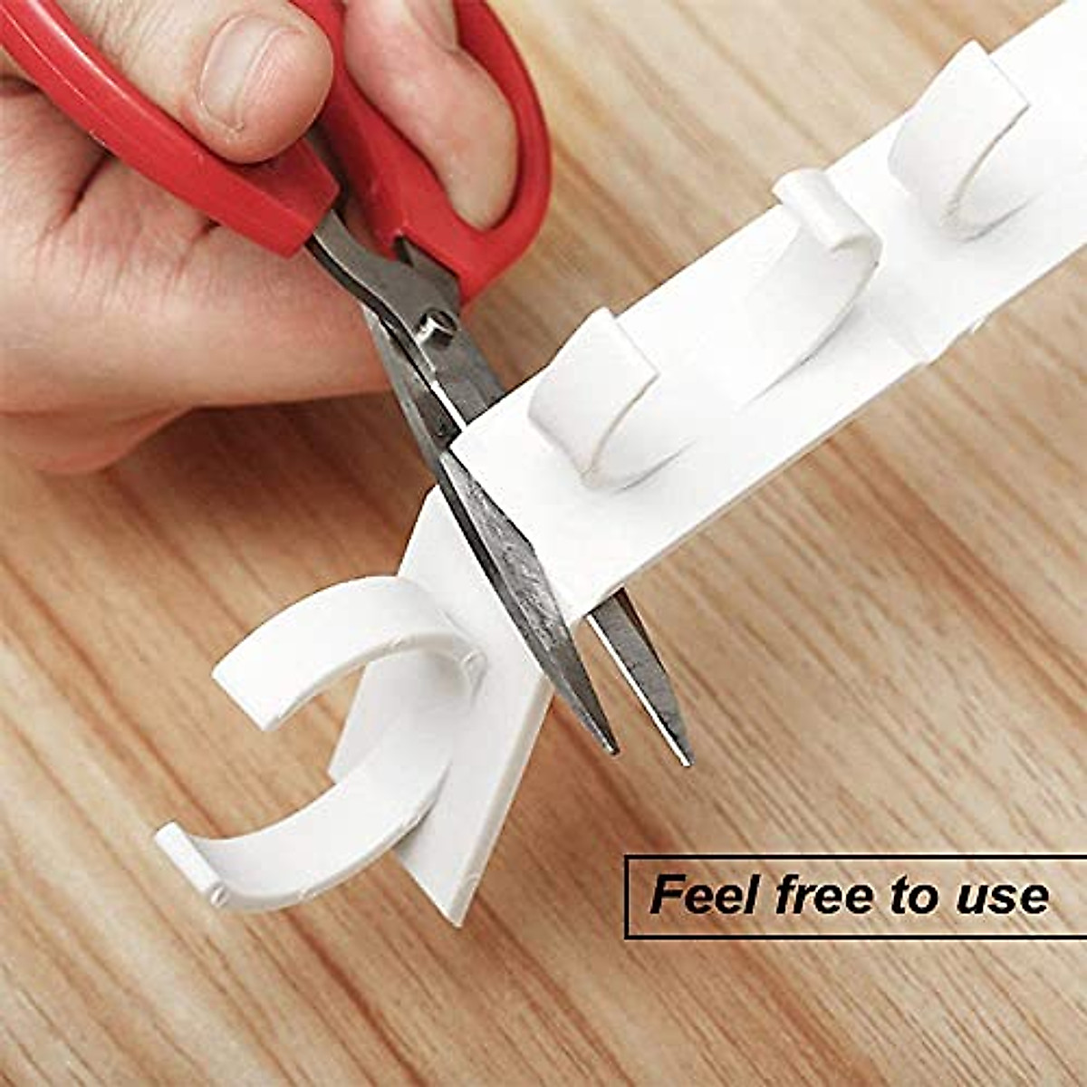 Plastic Kitchen Spice Rack Organizer 20 Spice Gripper Clip Strips Cabinet Door for Spice Containers - 4 Strips, Holds 20 Jars